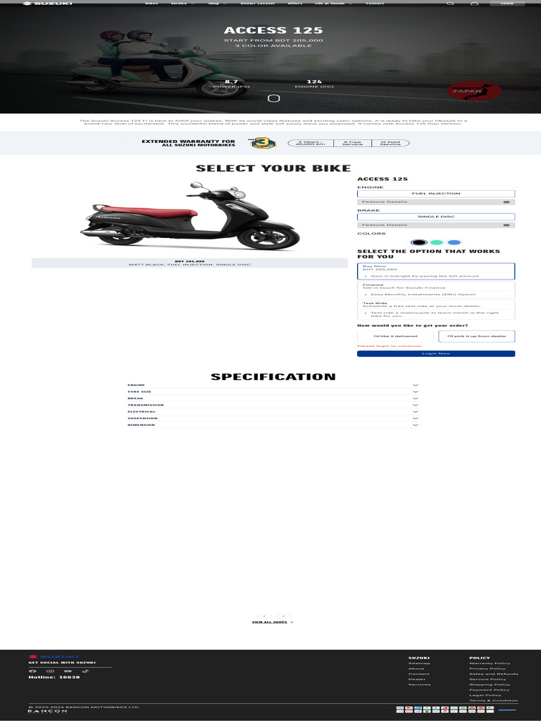 ACCESS 125 - Suzuki Bangladesh - RMBL | PDF | Motorcycle | Wheeled Vehicles