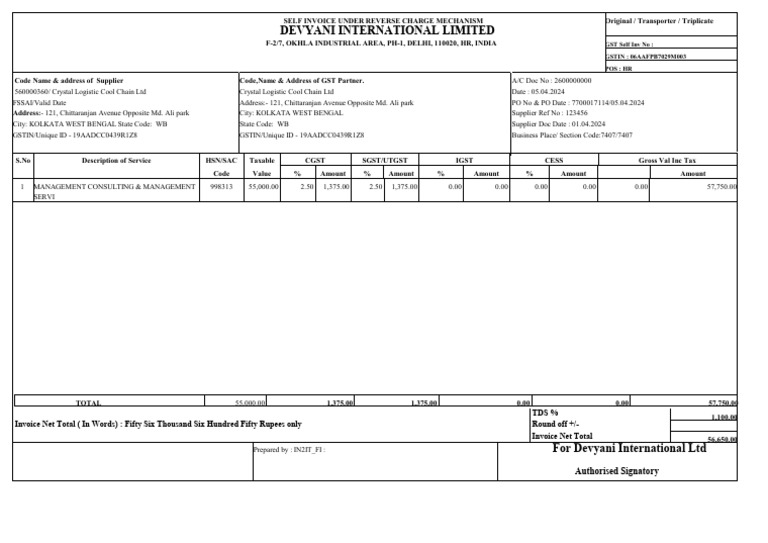 Self Invoice Format - ZFIVOUCHER2 | PDF | Economy Of India | Governance