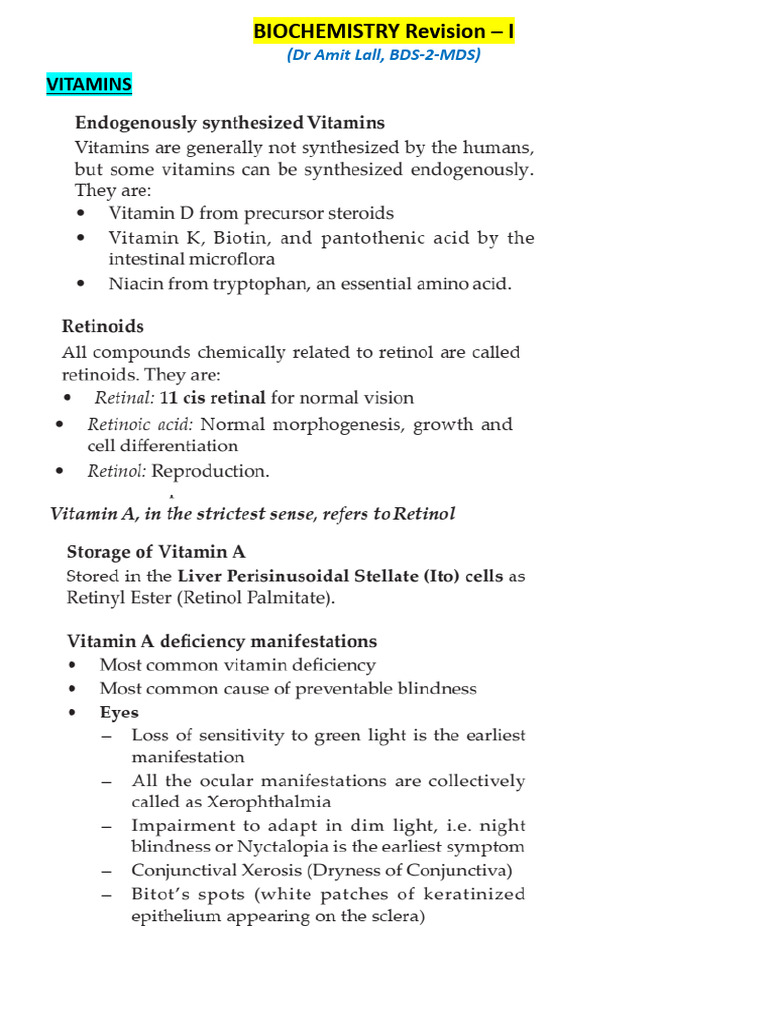 Biochem Revision - I | PDF
