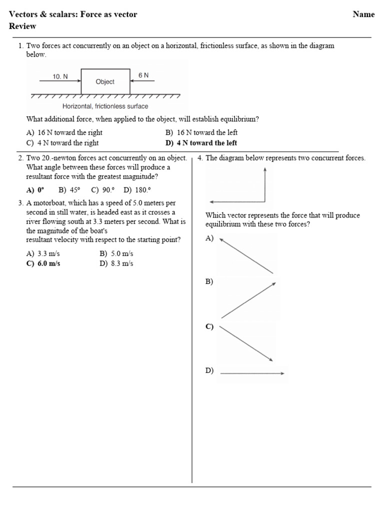 Physics Vector Problems | PDF | Force | Euclidean Vector