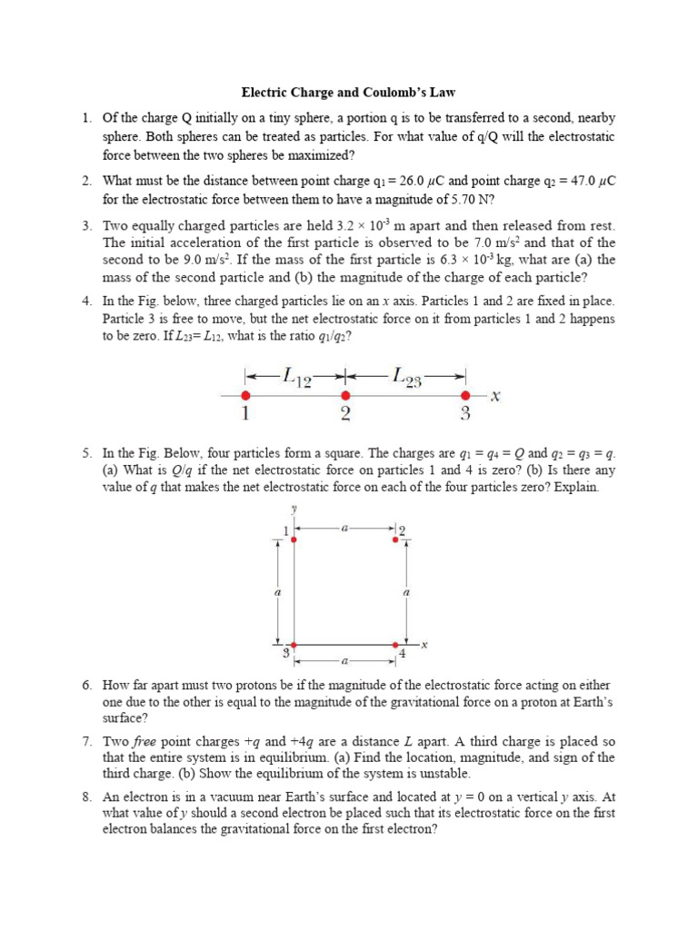 Electric Charge Problems 2 | PDF | Electric Charge | Electrical ...