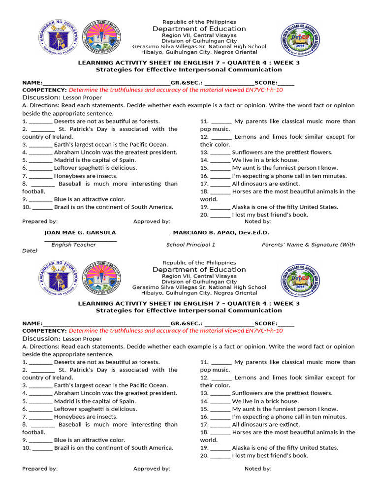 English7 W3-Q4 | PDF