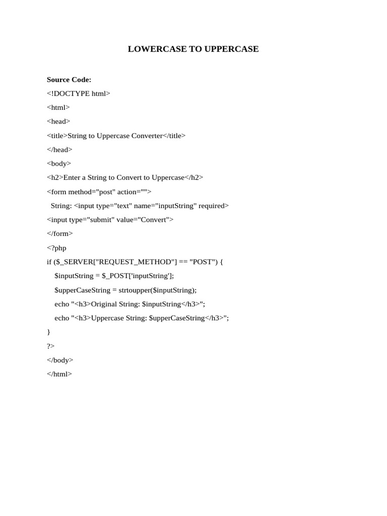 Lowercase To Uppercase | PDF