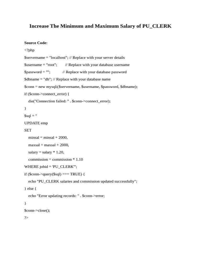 Increase The Minimum and Maximum Salary of PU | PDF | Computers