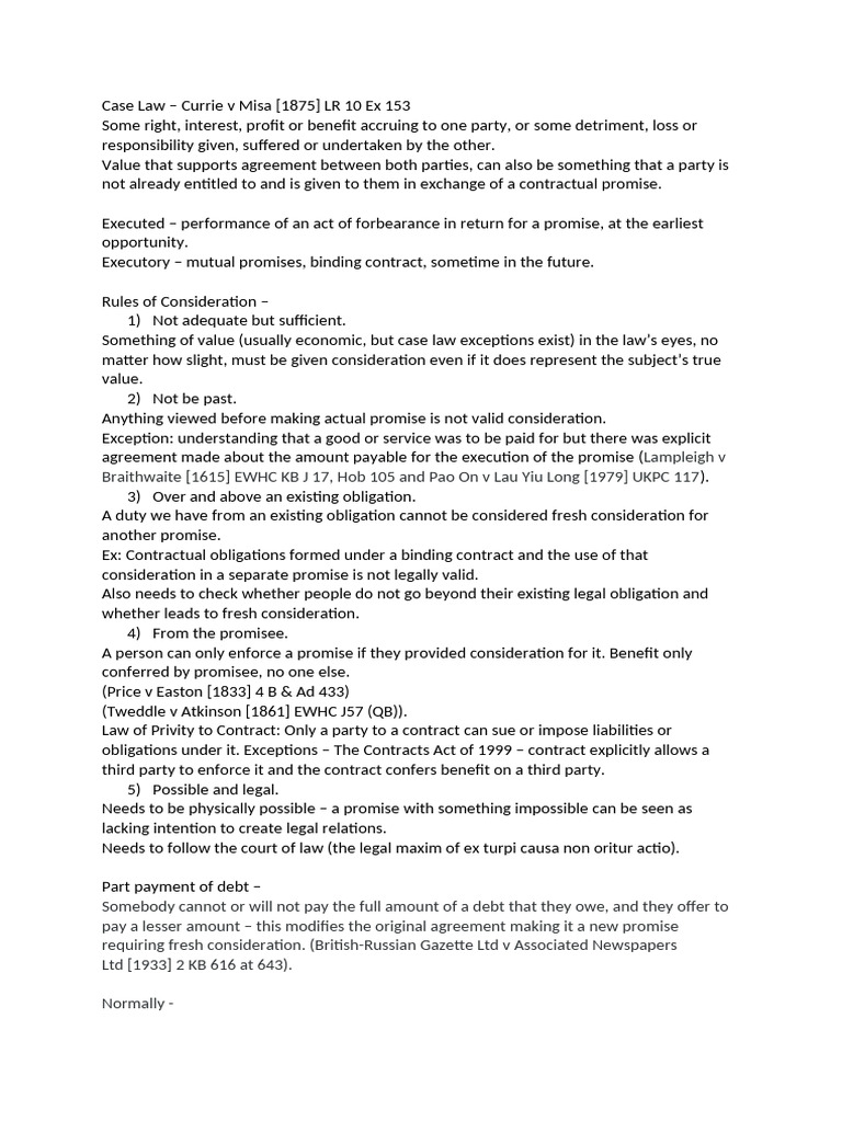 Consideration | PDF | Consideration | Consent