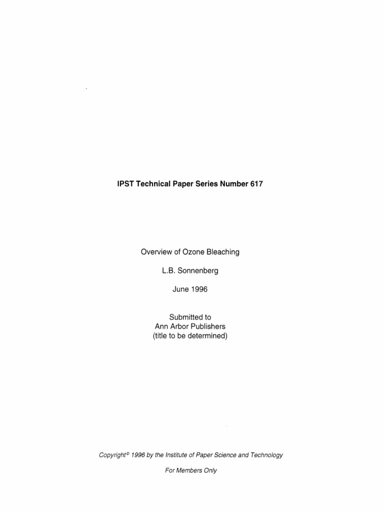 Overview of Ozone Bleaching | PDF | Radical (Chemistry) | Chemical ...