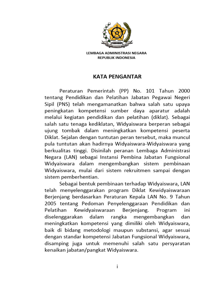 Modul Diklat Kewidyaiswaraan Berjenjang | PDF