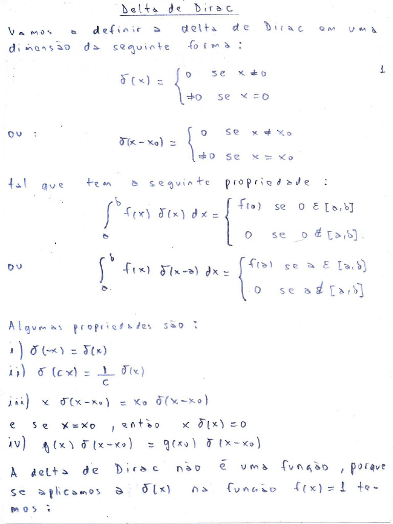 Delta de Dirac | PDF