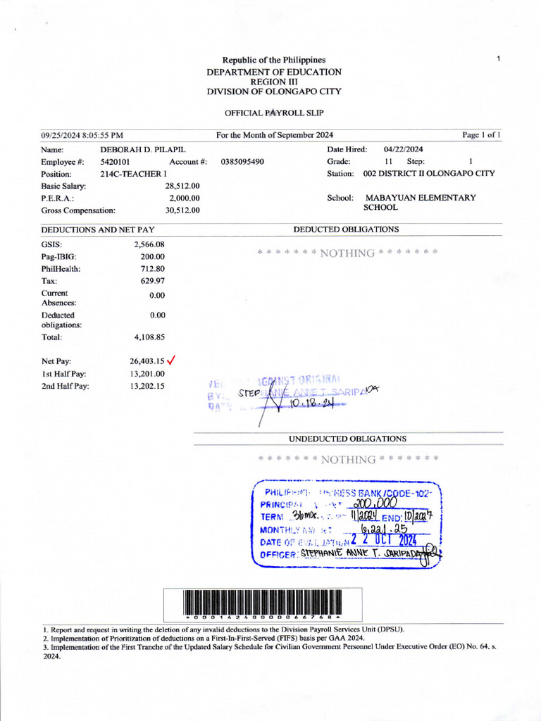 Pilapil, Deborah Dela Cruz - Ps | PDF | Payments | Income