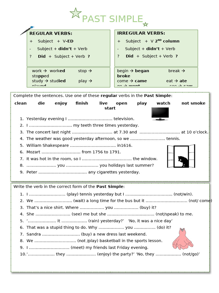 Past Simple Grammar Drills 138624 | PDF