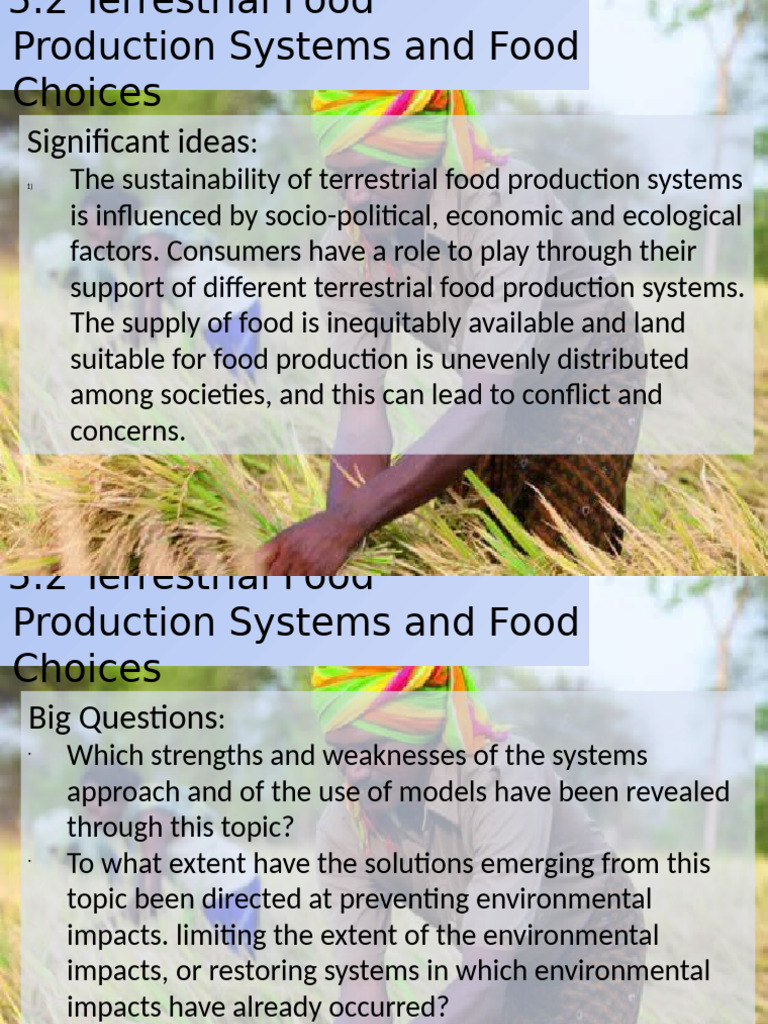 5.2 Terrestrial Food Production Systems and Food Choices | PDF ...
