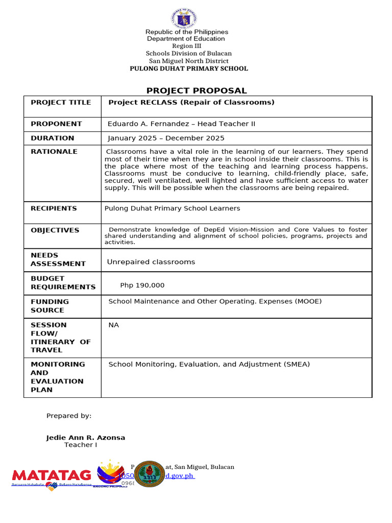 Reclass Learning and Development Proposal Project | PDF