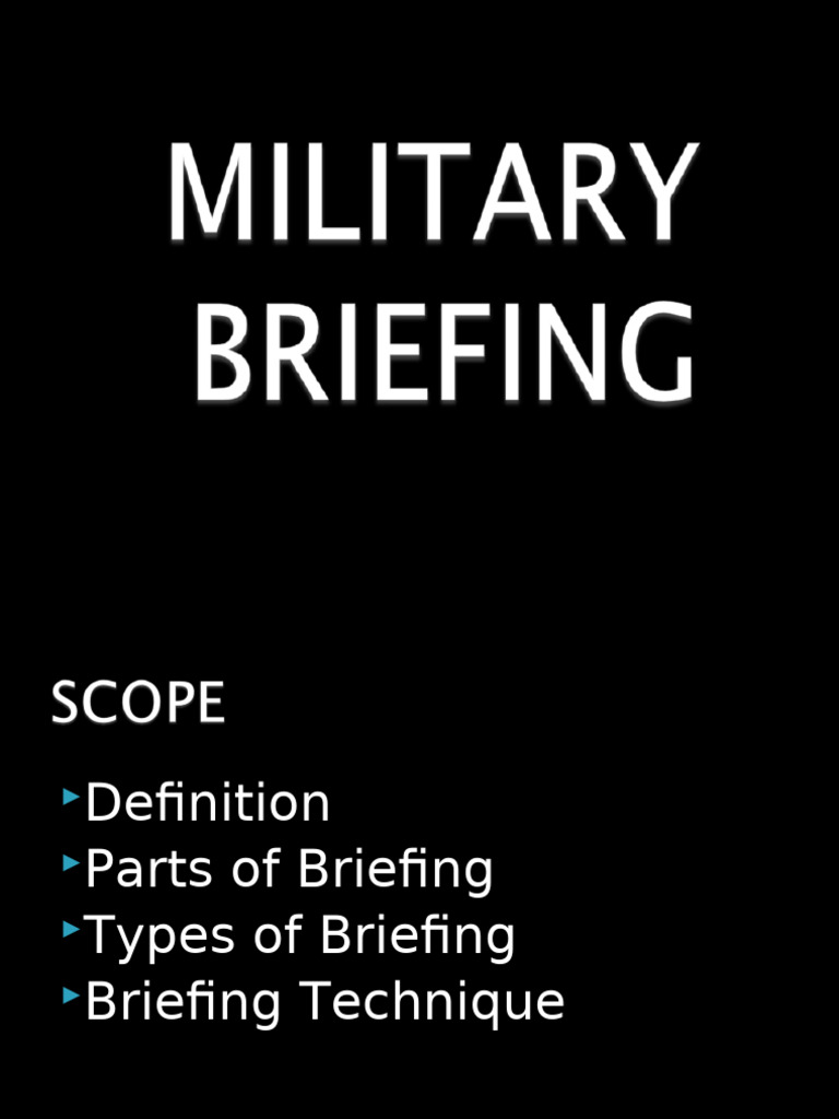 Military Briefing | PDF | Career & Growth | Business