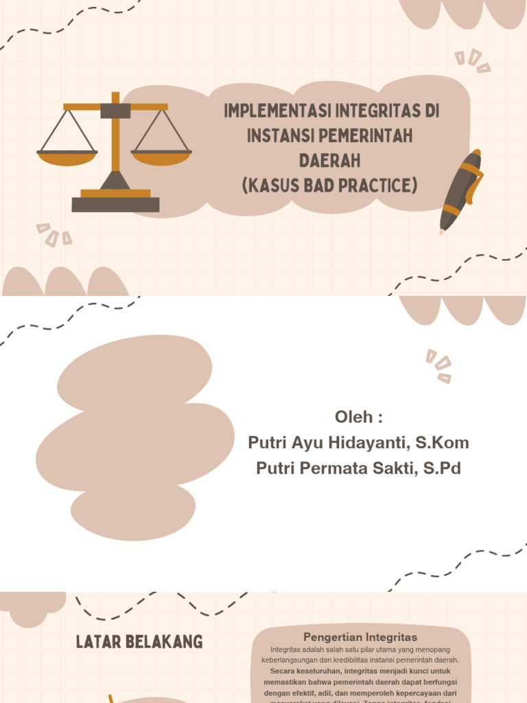 Kasus Bad Practice Implementasi Integritas Di Instansi Pemerintah Daerah | PDF