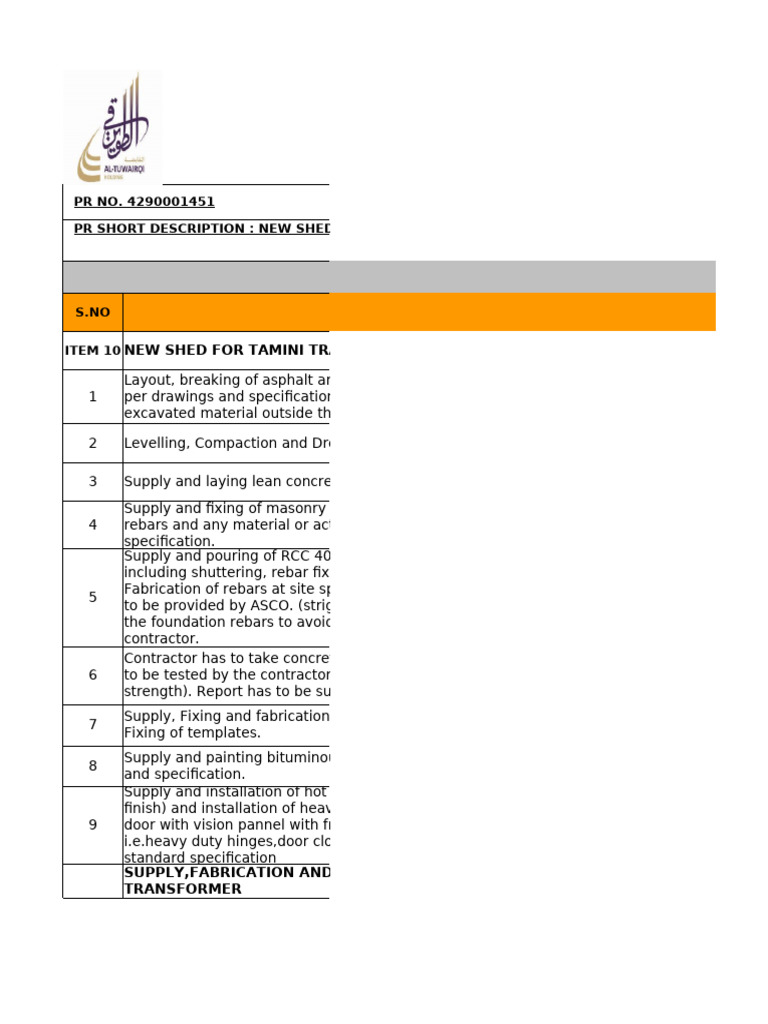 New Shed For Tamini Transformer Room at TCS | PDF | Concrete | Door