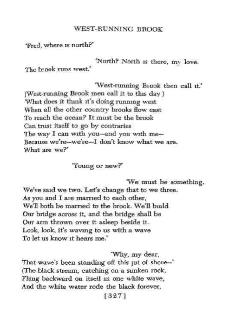 West Running Brook by Robert Frost | PDF | Art