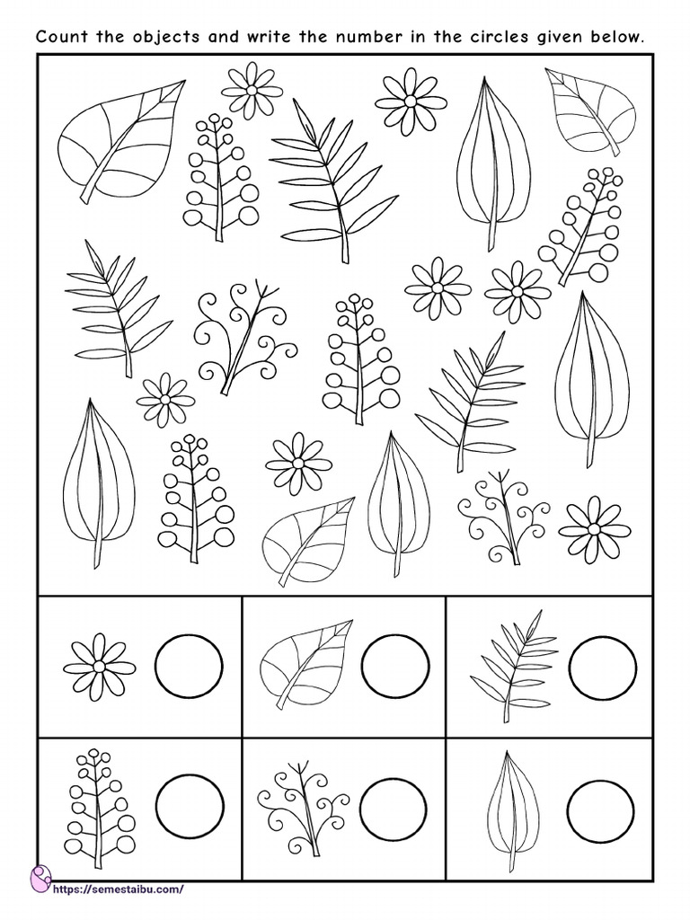 i-spy-game-counting-worksheets-leaves- | PDF