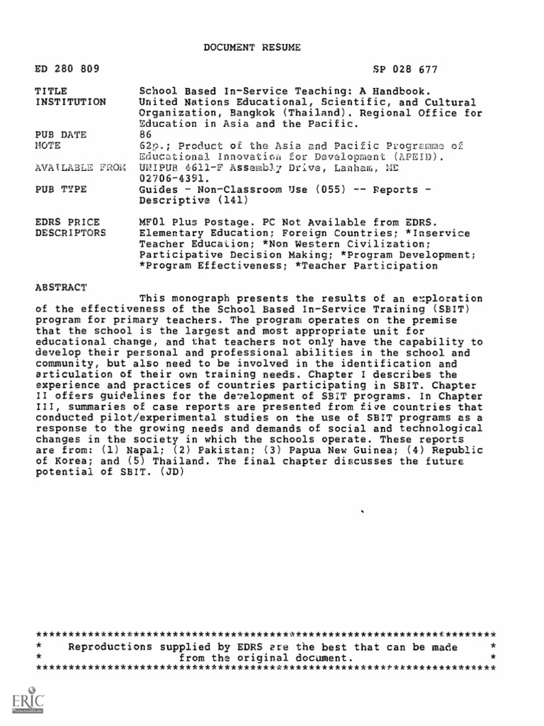 Ed 280809 | PDF | Teachers | Evaluation