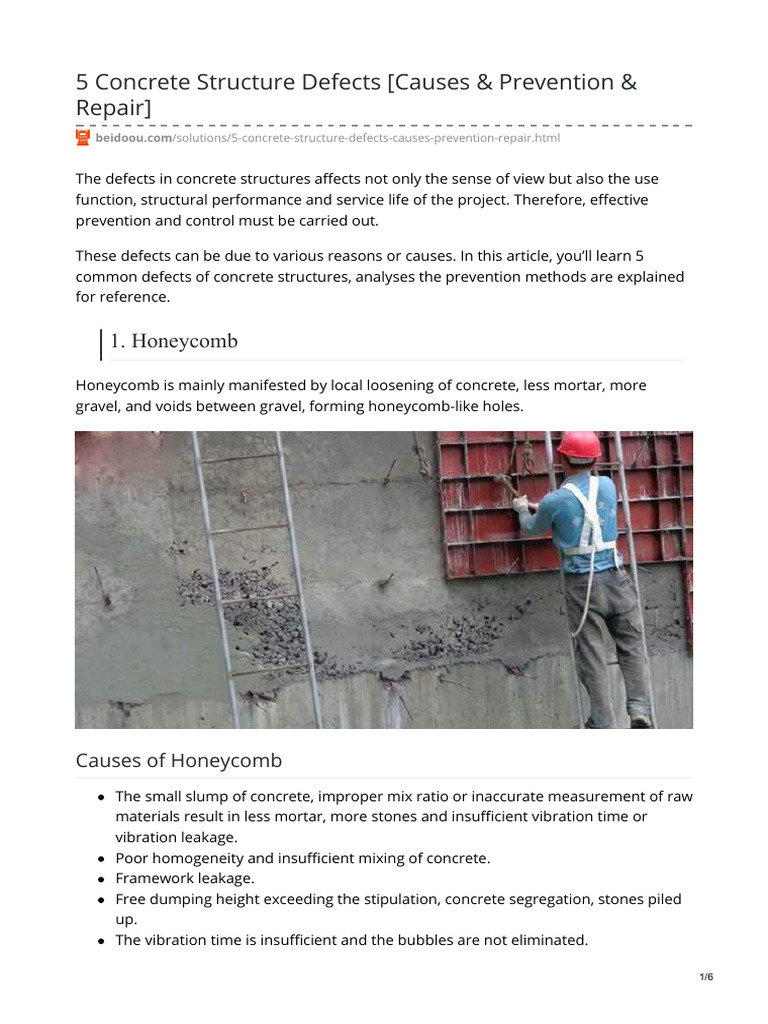 5 Concrete Structure Defects Causes Prevention Repair | PDF | Concrete | Epoxy