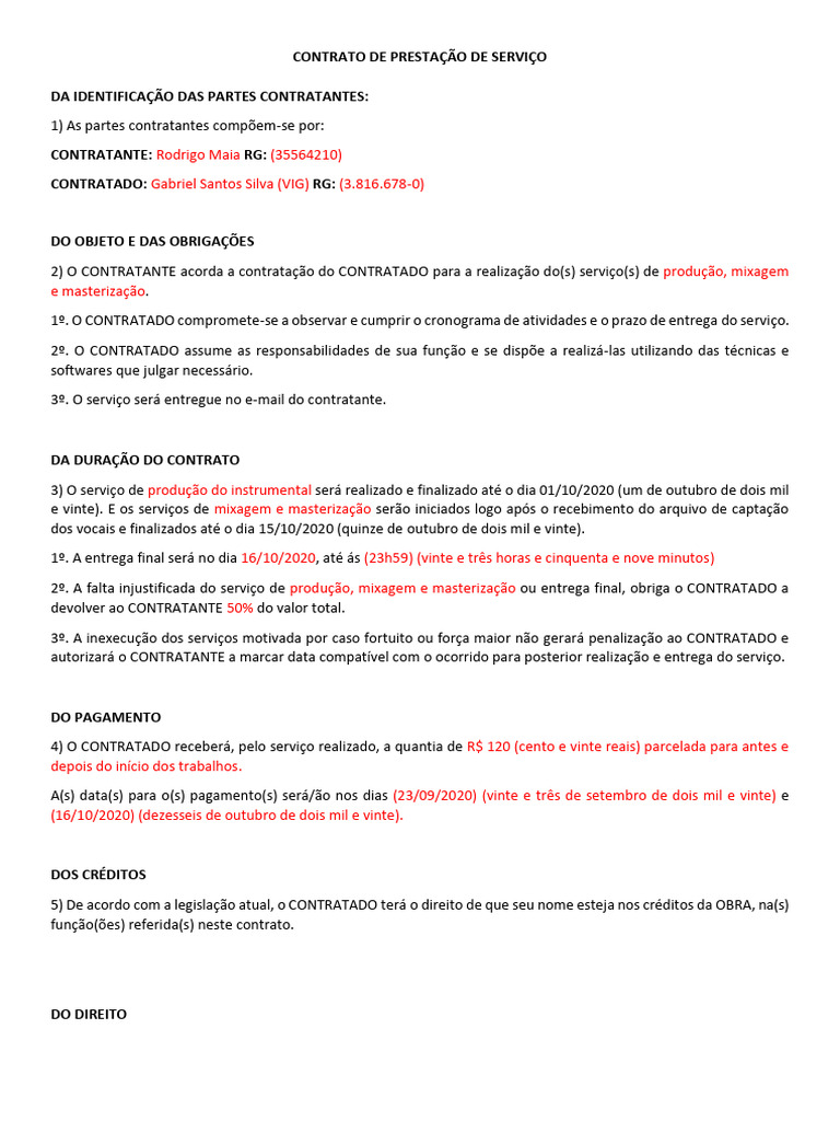 Contrato VIG X MAIA | PDF | Streaming de mídia