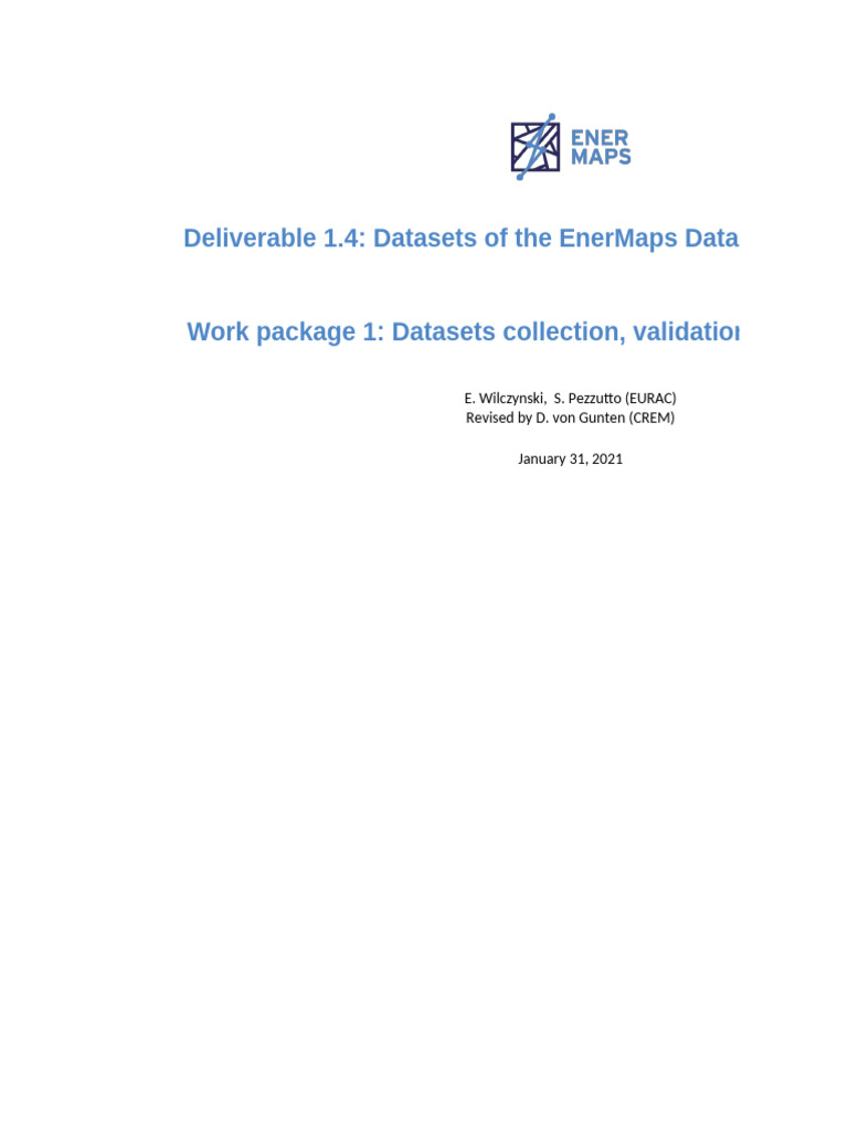 EnerMaps D1.4 DatasetList January2021 WEB | PDF | Hydropower | Nature