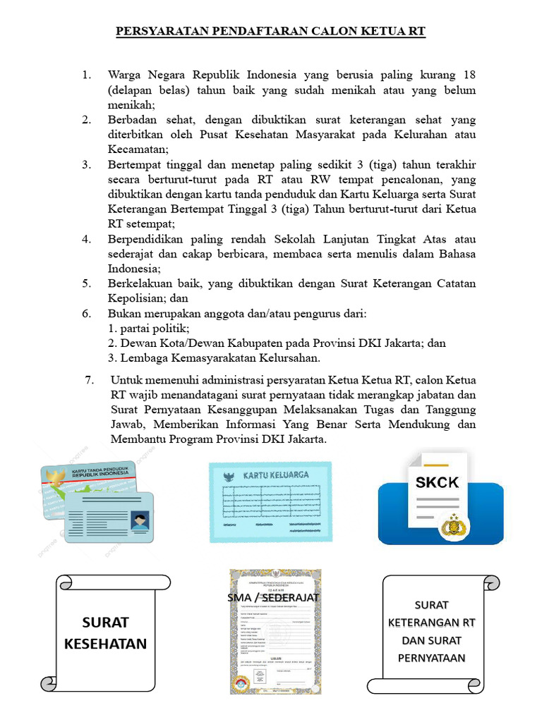 Persyaratan Calon Ketua RT | PDF
