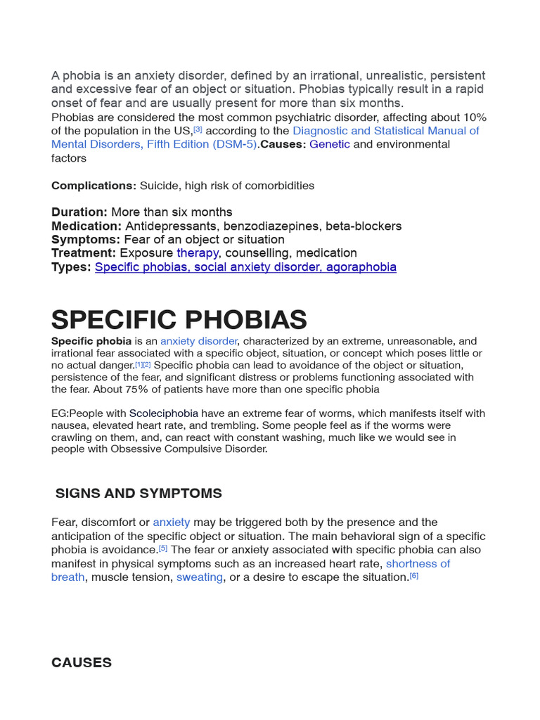 Psychology Phobias 123 | PDF | Phobia | Mental Disorder