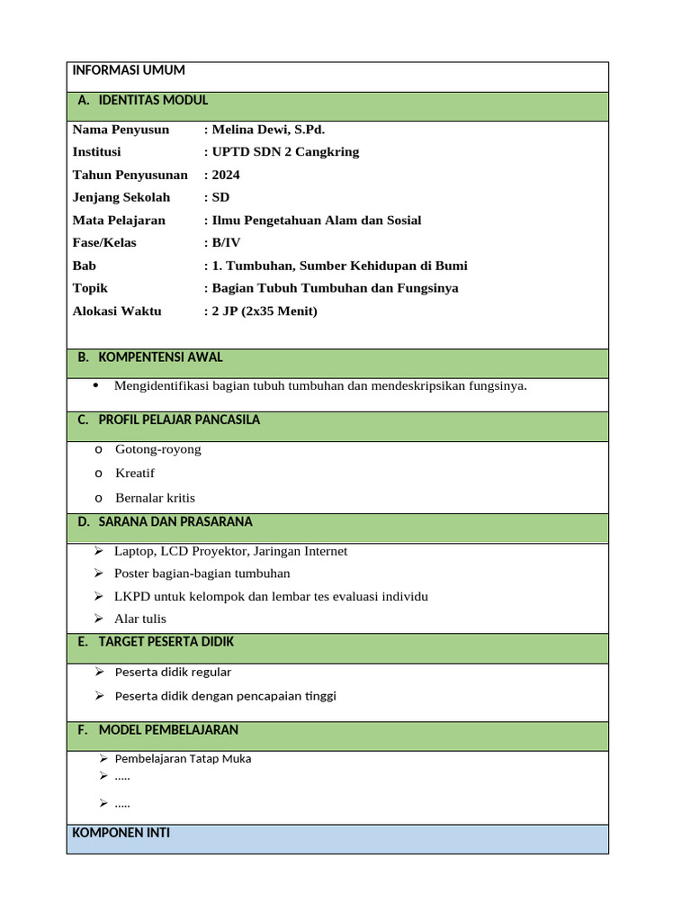 MODUL AJAR edit | PDF