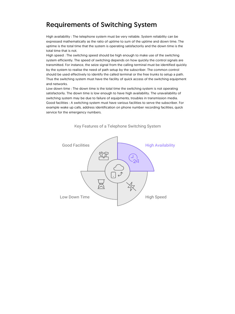 Key Features of A Telephone Switching System | PDF