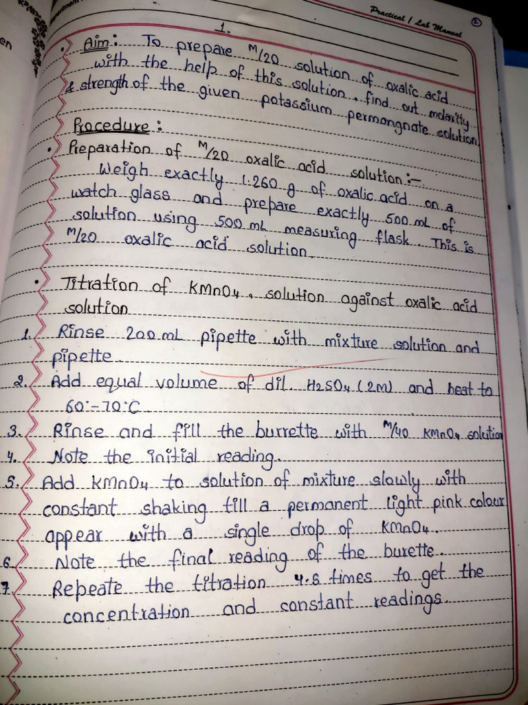 Oxalic Acid Titration Guide | PDF | Chemistry | Chemical Substances