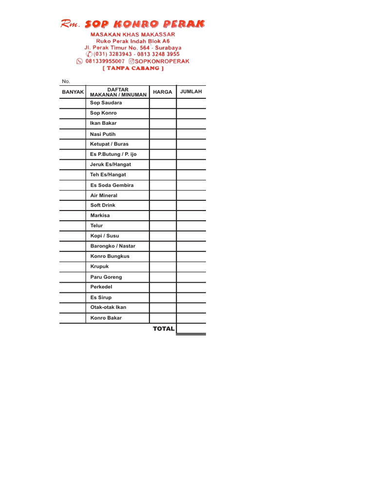 Sop Konro Perak Surabaya | PDF