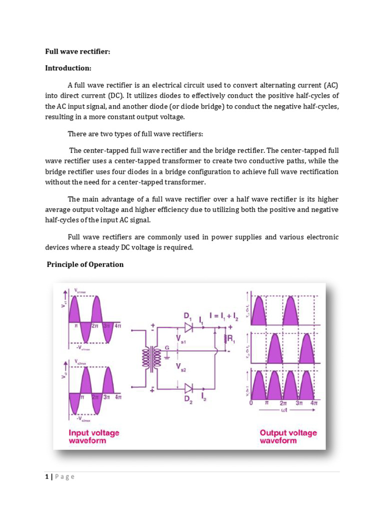 SP IV Full Wave Rectifier | PDF | Rectifier | Direct Current