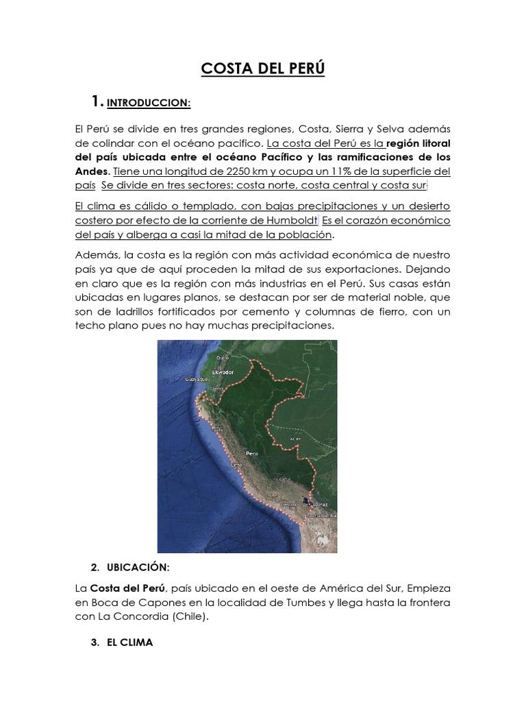 Costa Del Perú | PDF | Perú | Clima
