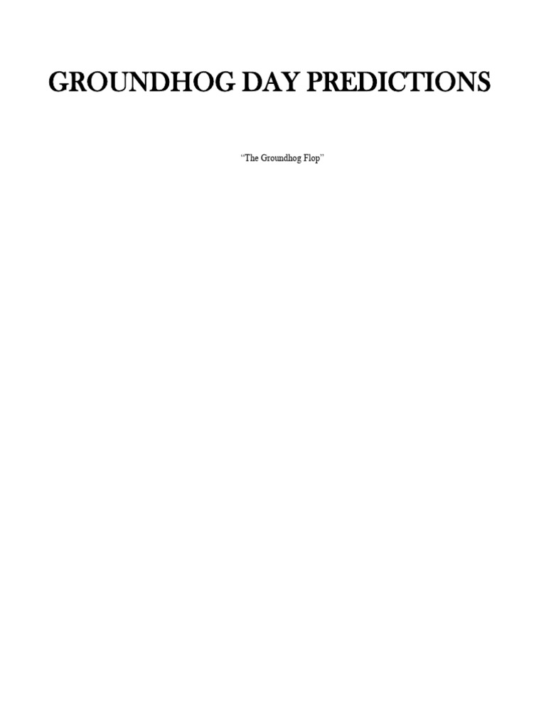 UpdatedGroundhog Day Predictions | PDF | February Observances