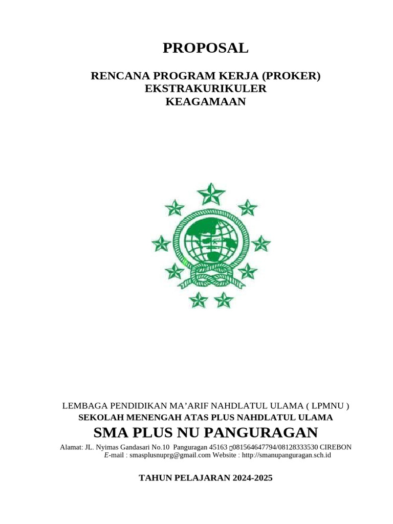 PROKER Keagamaan SMA 2024-2025 | PDF | Kajian Bahasa Asing