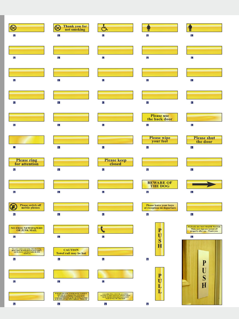 Polished Gold Effect Signage Options | PDF | Home | Room