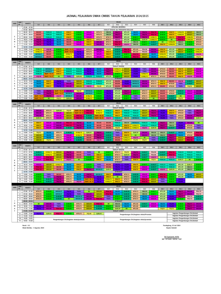 Jadwal KBM Normal | PDF