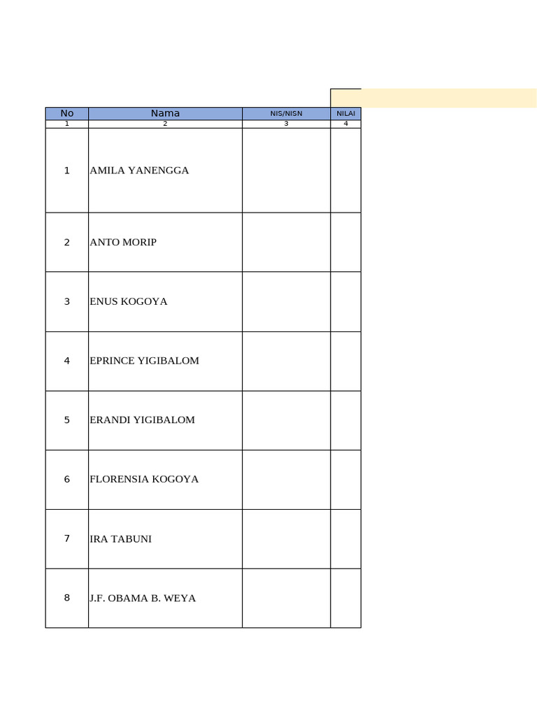 Leger Nilai KLS X | PDF | Kajian Bahasa Asing