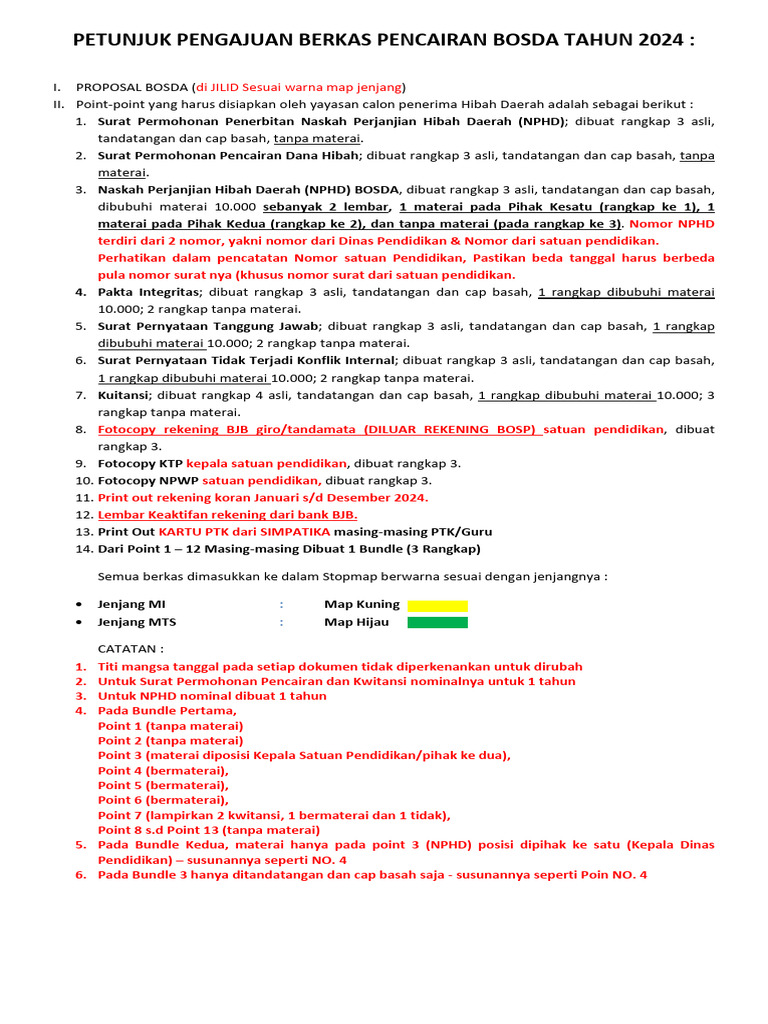 Petunjuk Pengajuan Berkas Pencairan Bosda | PDF | Ilmu Sosial | Hukum