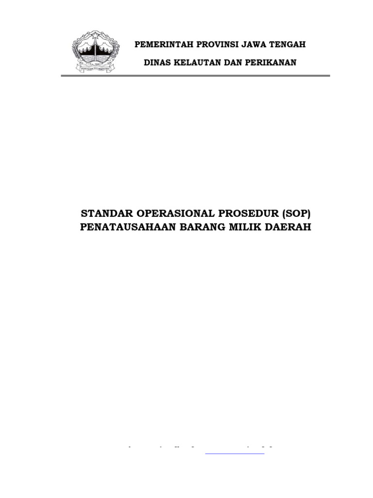Contoh Sop Pengelolaan Barang Milik Daerah | PDF