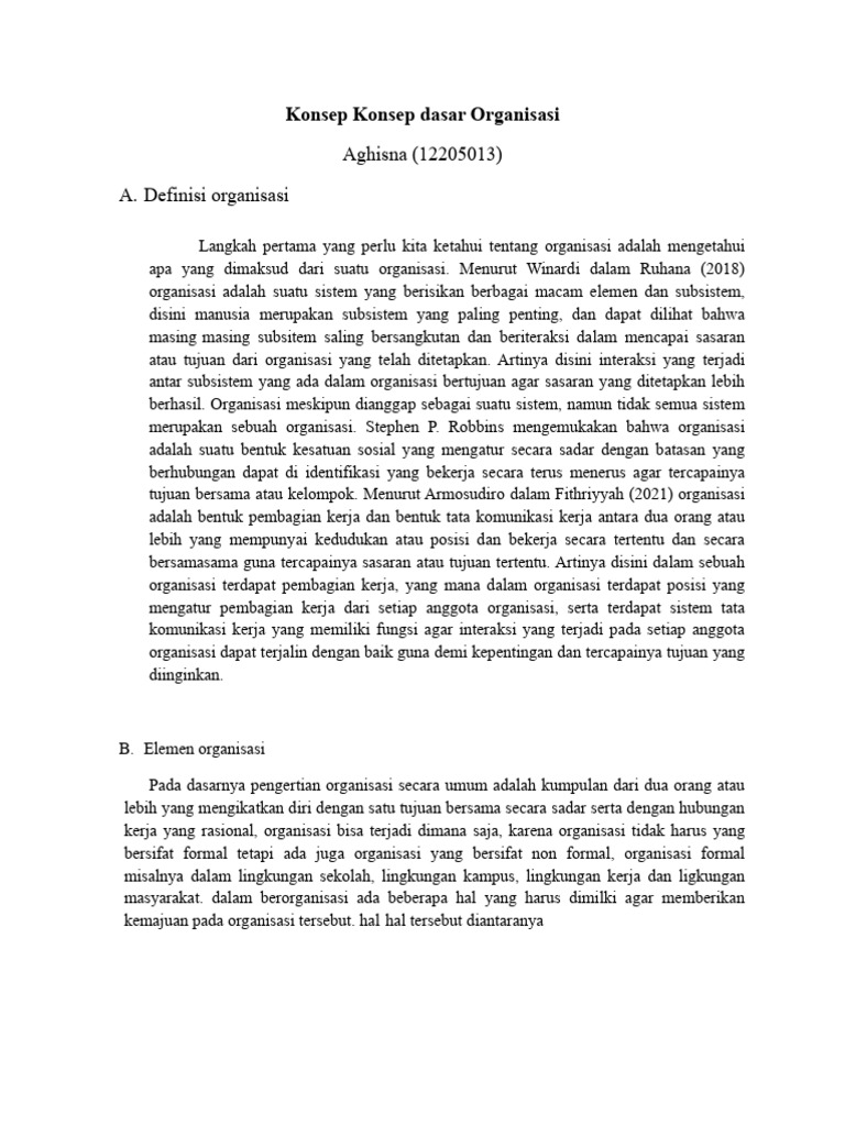 Konsep Konsep dasar Organisasi | PDF Konsep Konsep dasar Organisasi | PDF