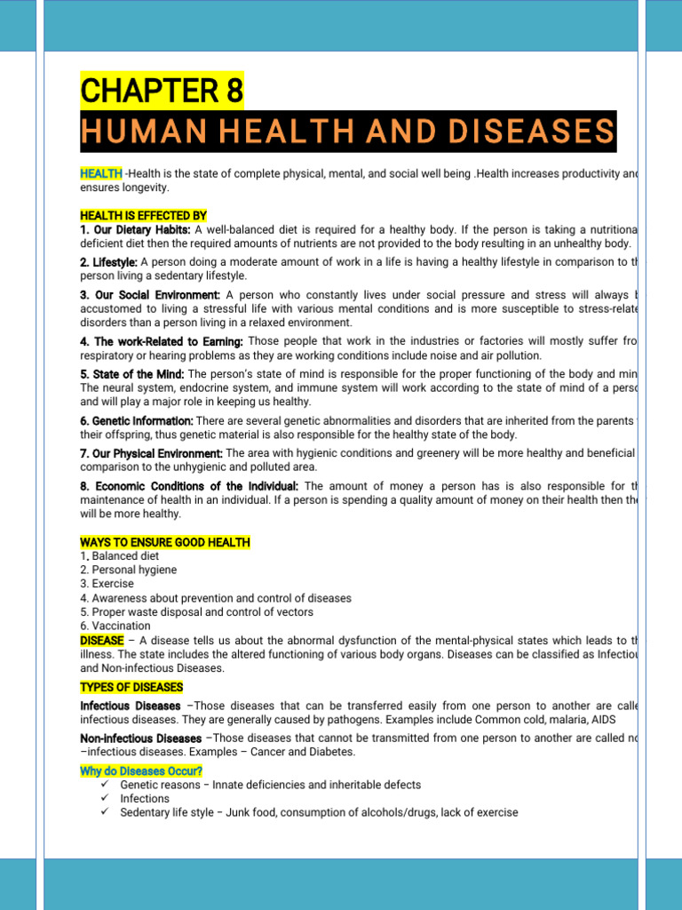 Human Health and Diseases Overview | PDF | Medicine | Microbiology