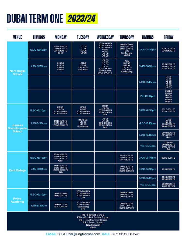 Cfs DXB Schedule 2023 24 | PDF