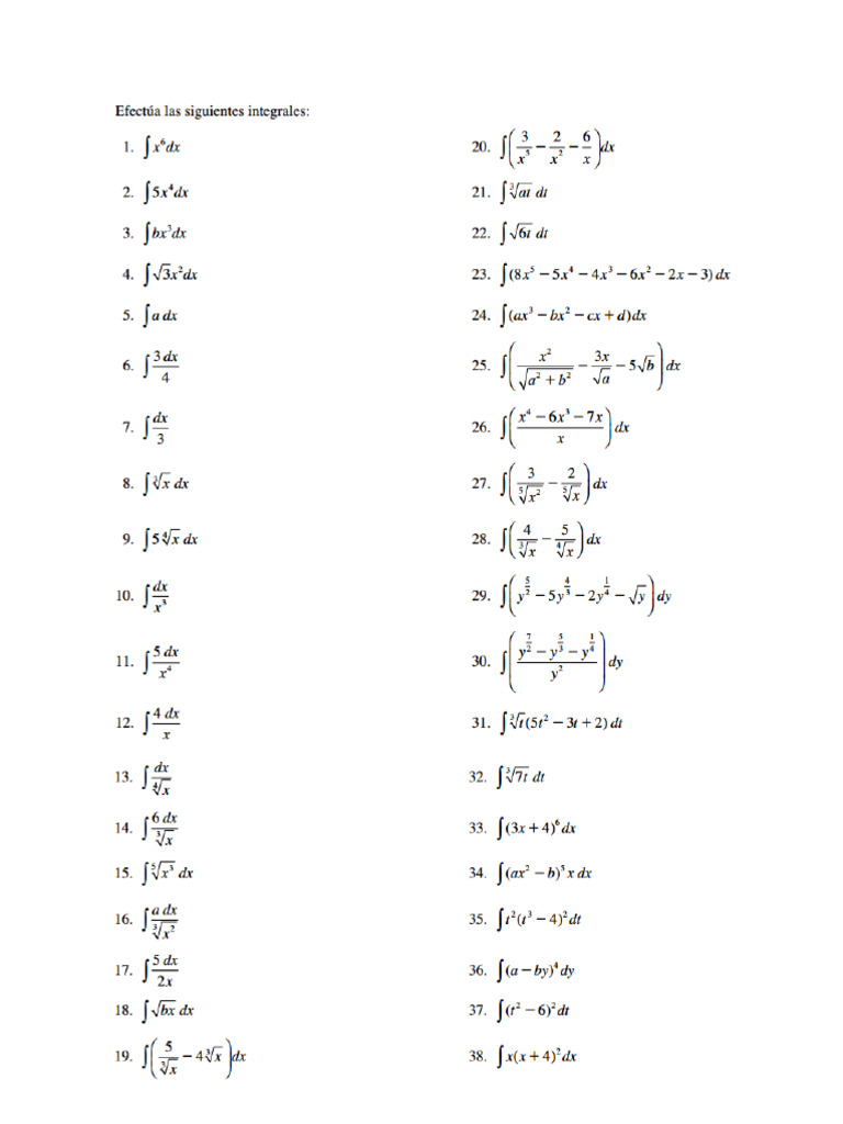 Ejercicio de Integrales Directas | PDF