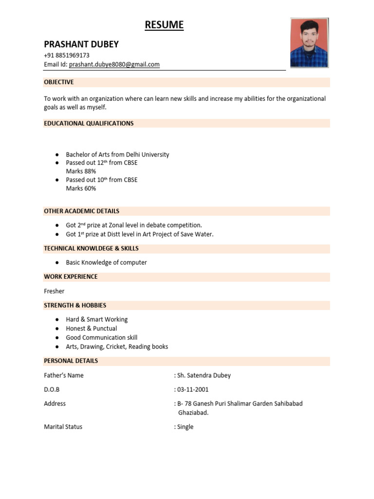 Resume: Prashant Dubey | PDF Resume: Prashant Dubey | PDF