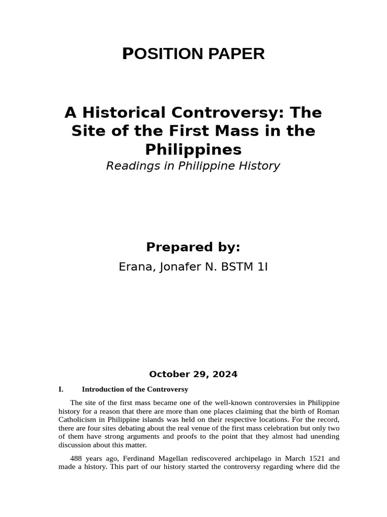 Position Paper in RPH | PDF