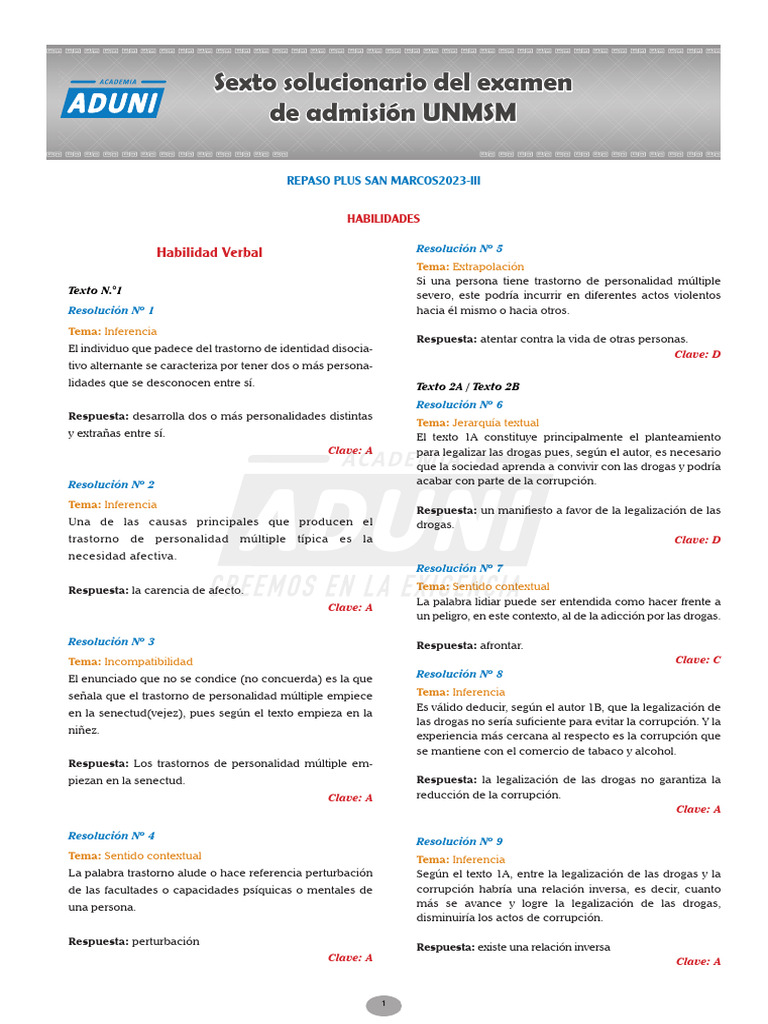 6 Soluc Ex Adm RepSMPlus 2023-III | PDF | Trigonometría | Gramática