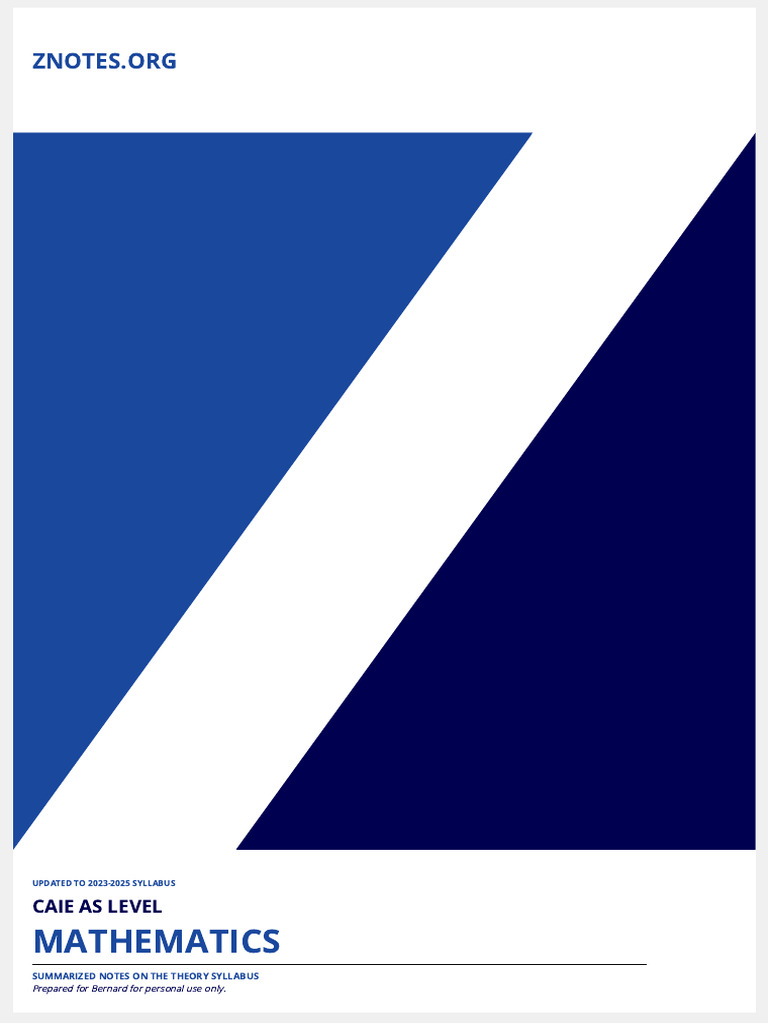 CAIE-AS Level-Mathematics Pure | PDF | Quadratic Equation | Equations