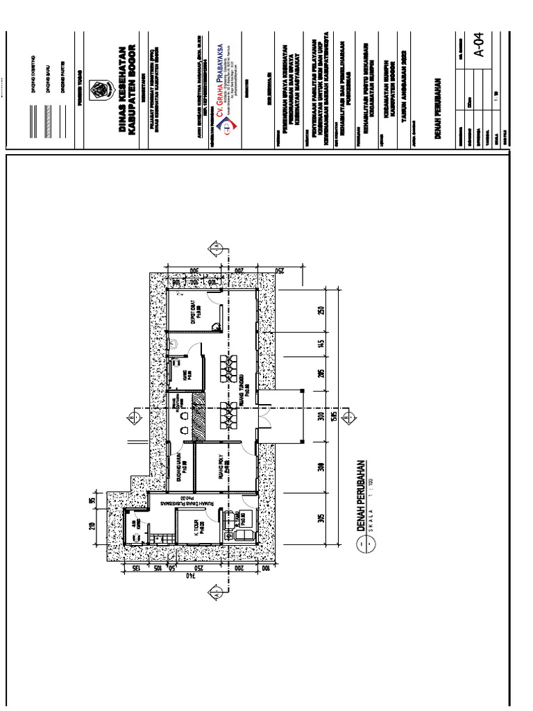 DENAH PERUBAHAN PUSTU MEKARSARI MC-0-Model | PDF