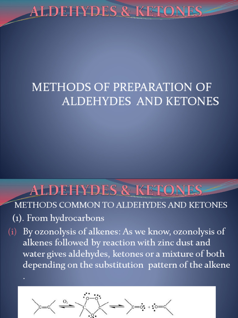Aldehydes & Ketones Methods of Preparation | PDF | Aldehyde | Ketone